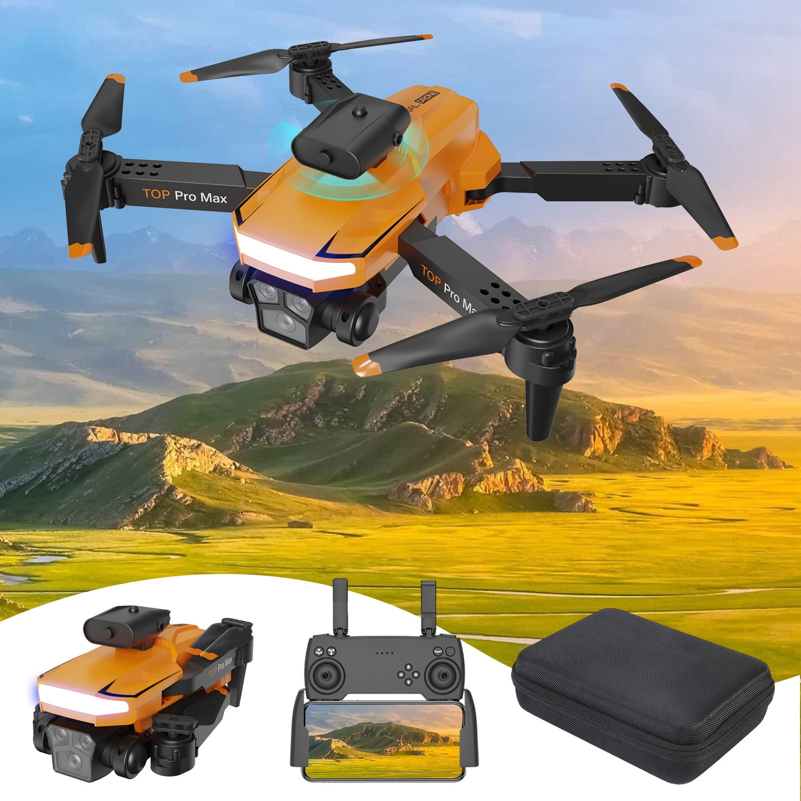 Boy Gifts Age 10-12, Kids Drone, FPV Drones with 3 Cameras Wind Resistance Headless Mode Gesture ...