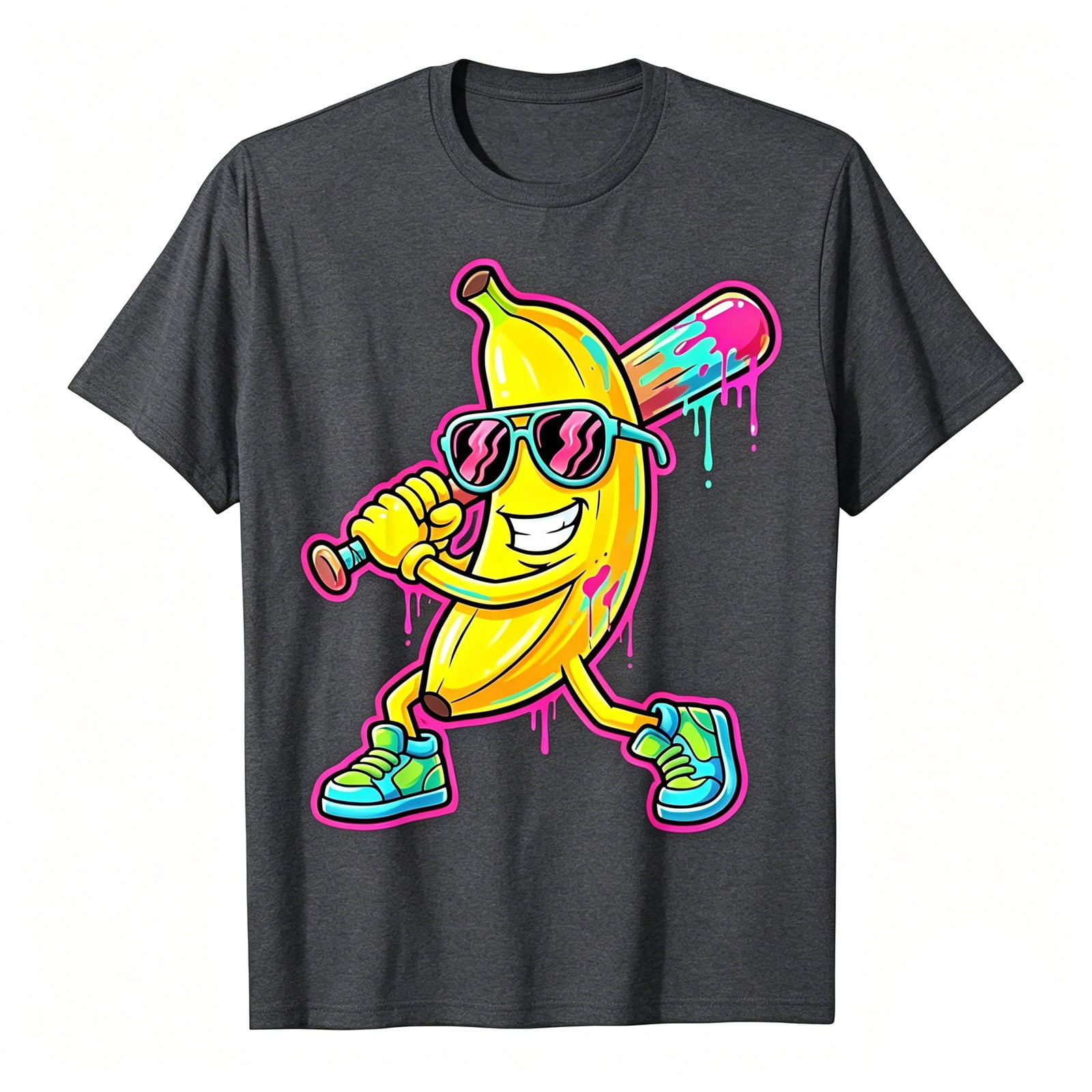 Boy Girl Baseball Shirt Kids Back to School Banana T-Shirt Funny Banana ...