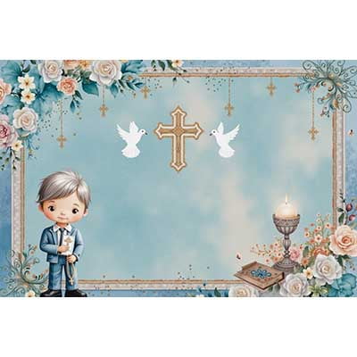 Boy Girl First Communion ration Backdrops Custom Christian Baptism ...