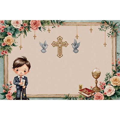 Boy Girl First Communion ration Backdrops Custom Christian Baptism ...