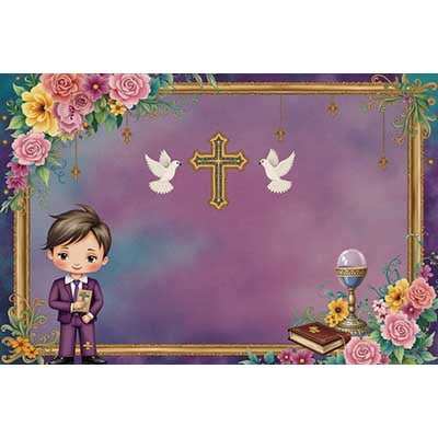 Boy Girl First Communion ration Backdrops Custom Christian Baptism ...