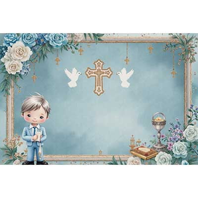 Boy Girl First Communion ration Backdrops Custom Christian Baptism ...