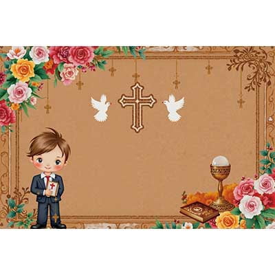 Boy Girl First Communion ration Backdrops Custom Christian Baptism ...