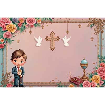 Boy Girl First Communion ration Backdrops Custom Christian Baptism ...