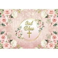Boy Girl First Holy Communion Backdrops Catholic Theme Gold Cross Grail ...