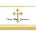 Boy Girl First Holy Communion Backdrops Catholic Theme Gold Cross Grail ...