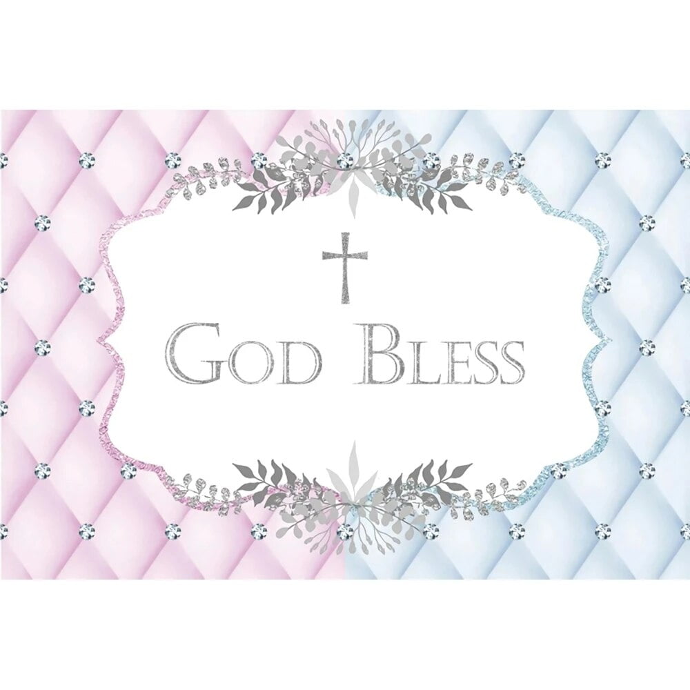 Boy Girl First Holy Communion Backdrops Catholic Theme Gold Cross Grail ...