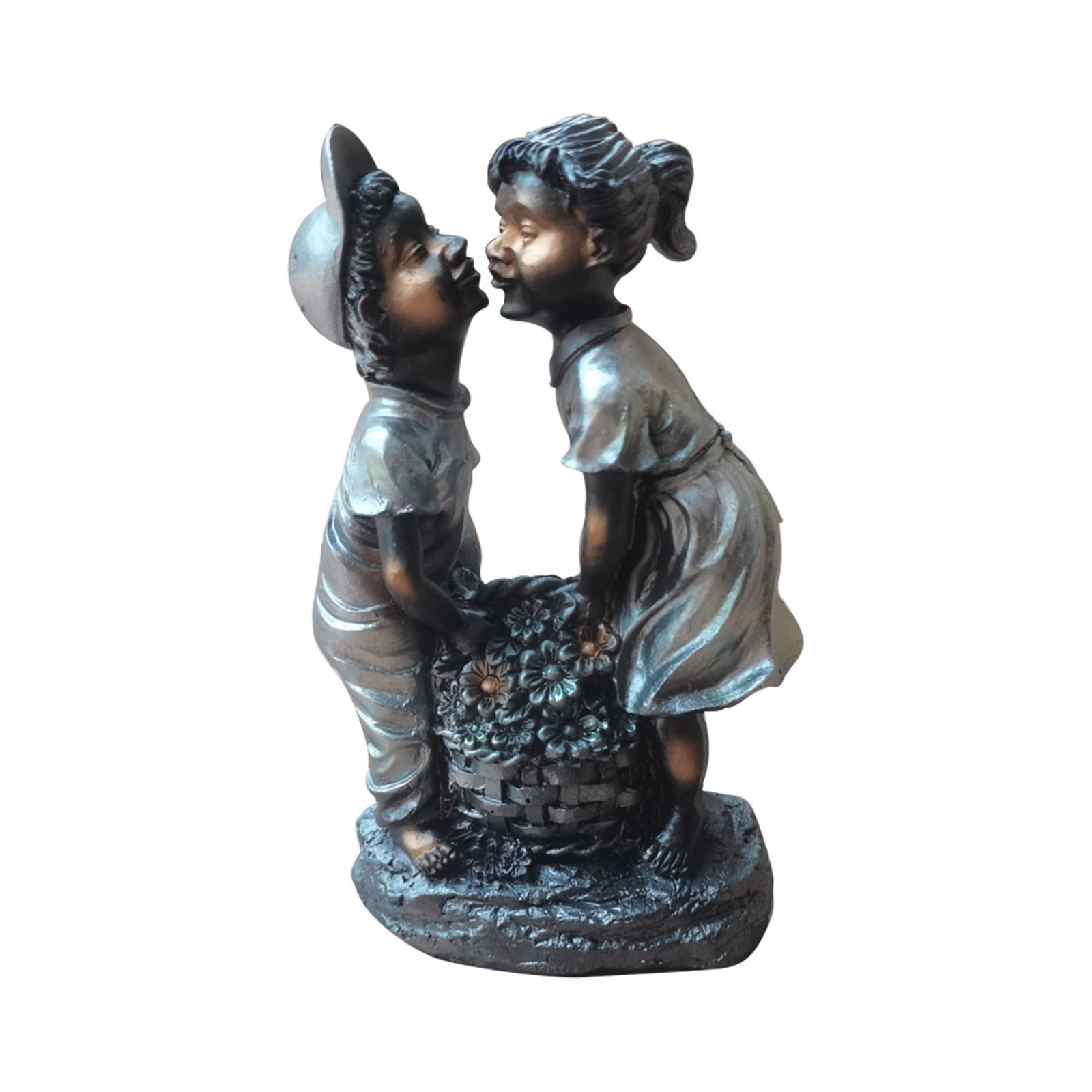 Boy & Girl Garden Statue - Whimsical Kid with Fireflies Garden ...