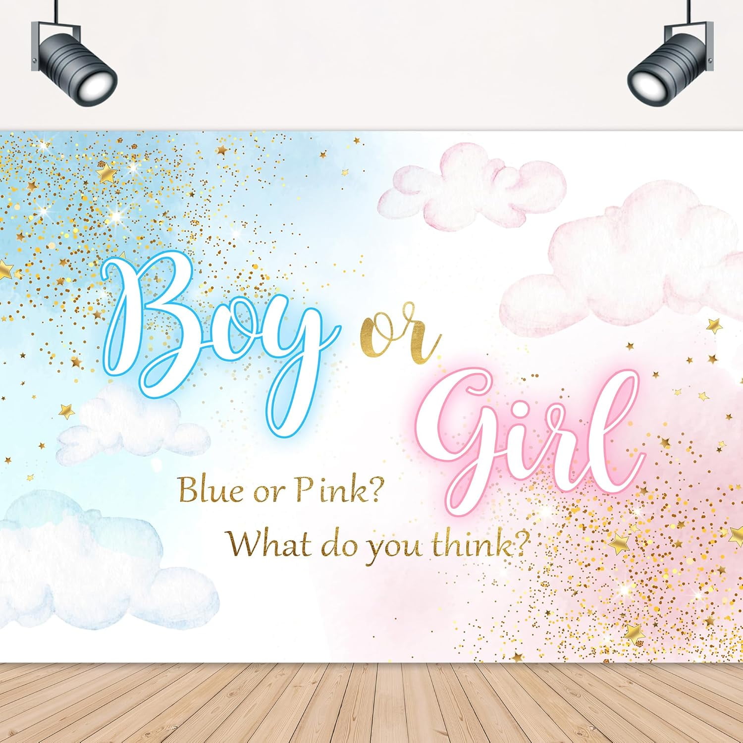 Boy or Girl Gender Reveal Backdrop for Blue or Pink What Do You Think ...