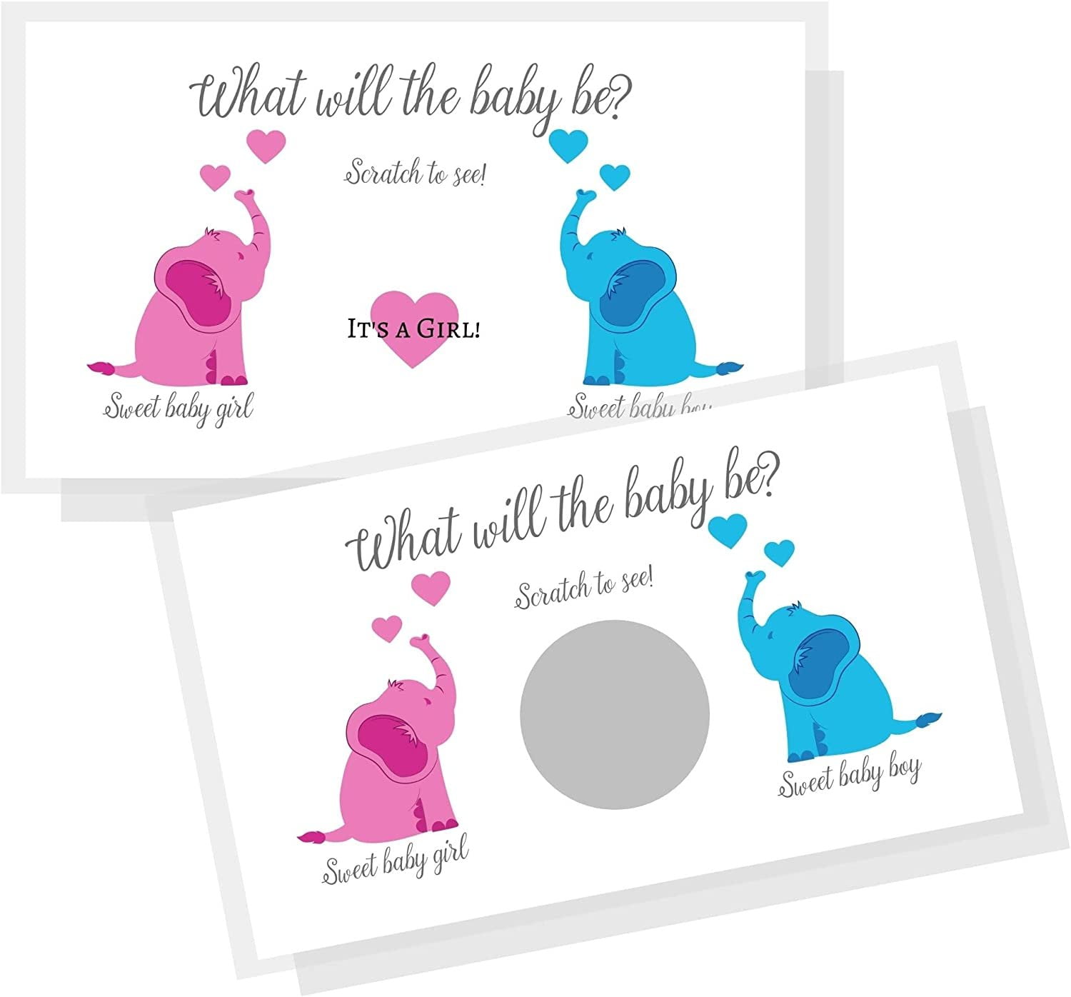 It's A Boy/Girl Gender Reveal Scratch Off Cards Gender Reveal Party ...