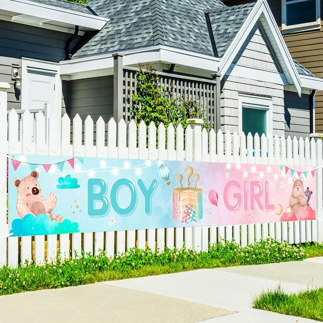 Boy or Girl Large Banner - Welcome Baby Sign Yard Backdrop Banner ...