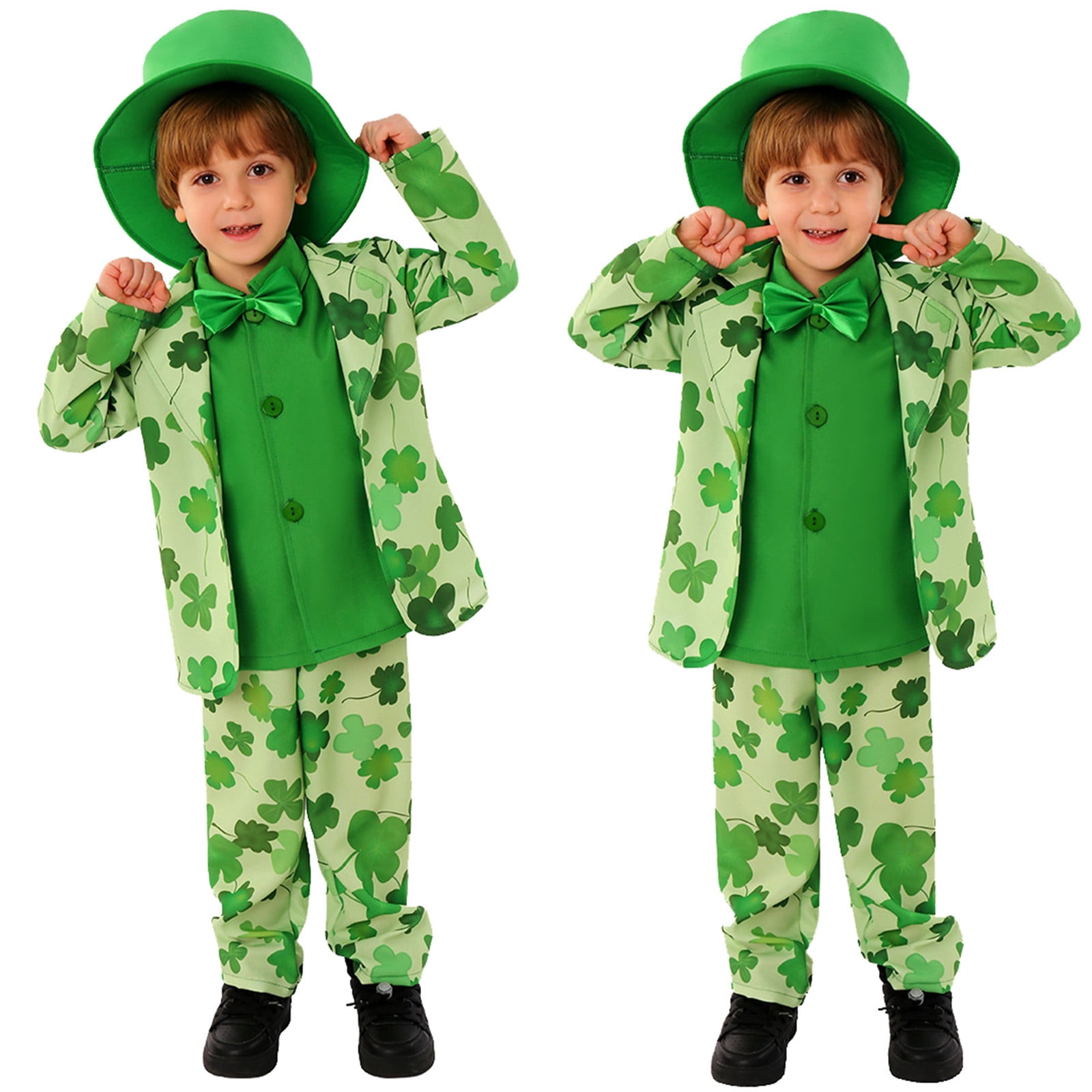 Boy Girl St. Patrick's Day Leprechaun Set Green Outfit Leprechaun Shirt ...