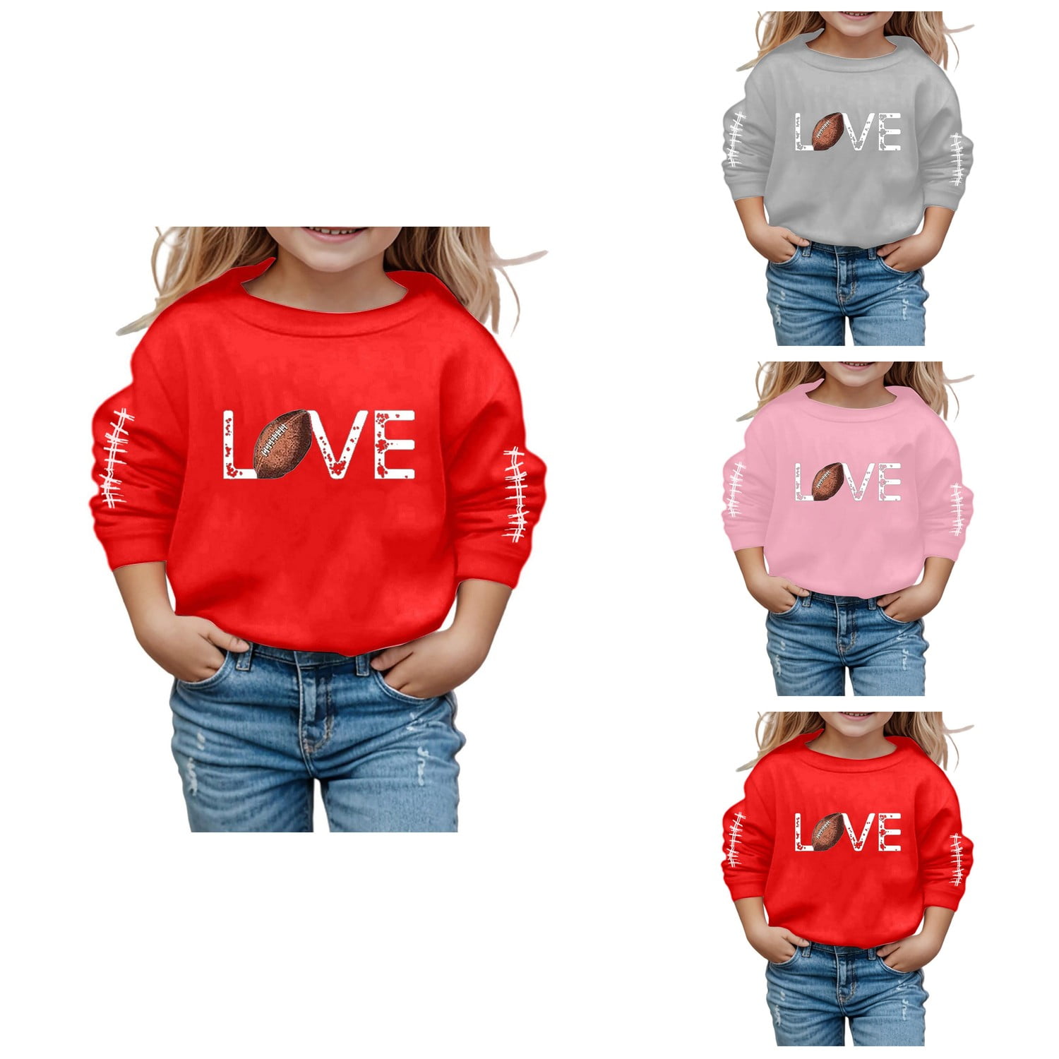 Boy Girl Unisex Long Sleeve Soft Sweatshirt Graphic Kids Cute Round ...
