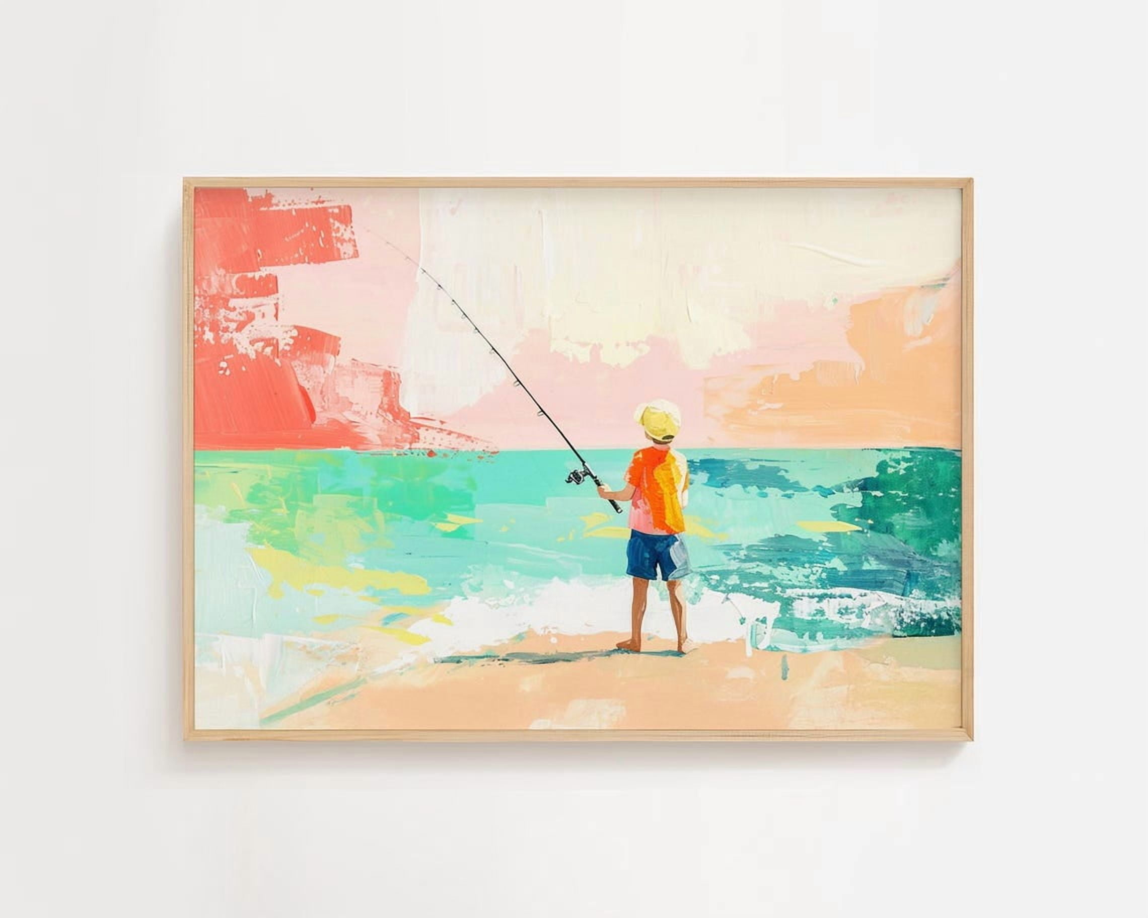 Boy Gulf Fishing Tropical Turquoise Fish Island Coast Pastel Summer ...