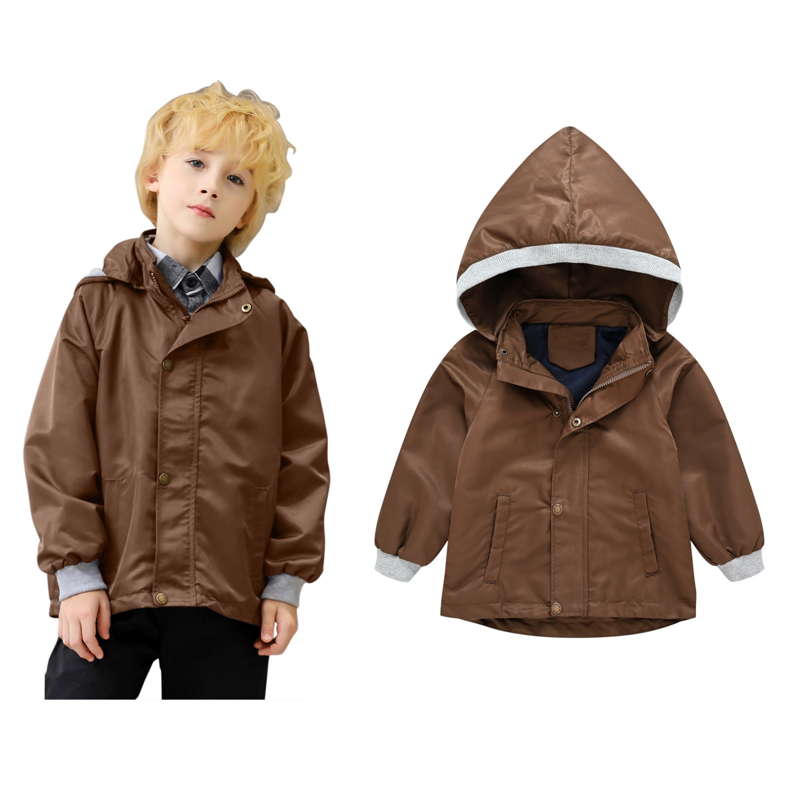 Boy Jackets Kids Boys Windbreaker Zipper Hoodies Lightweight Kids ...