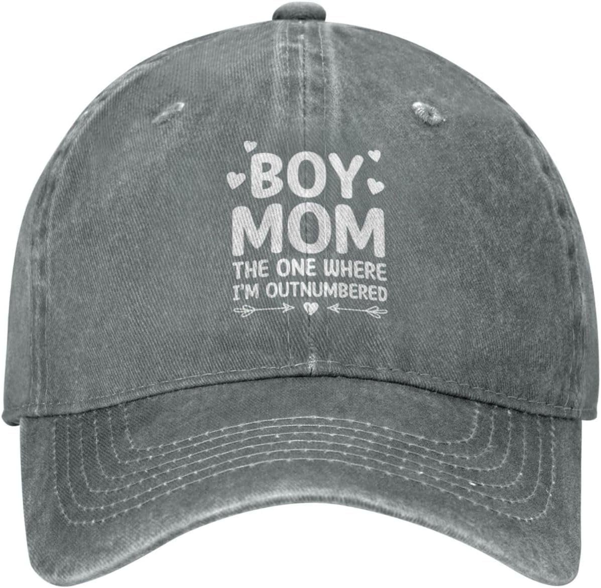Boy Mama Mom of Boys Hats for Men Baseball Cap Boy Mom The One Where Im ...
