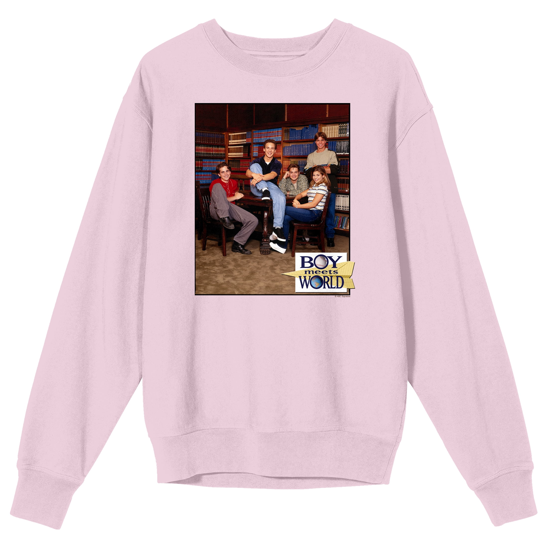 Boy Meets World Characters Adult Pink Crew Neck Sweatshirt-Small ...