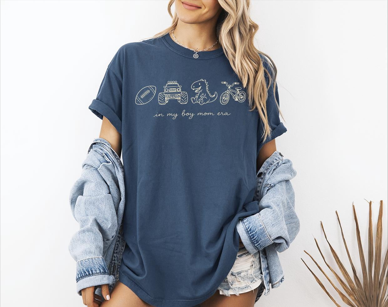 Boy Mom Era Trend Shirt, Sports Mom Tee, Truck Graphic Top, Dinosaur ...