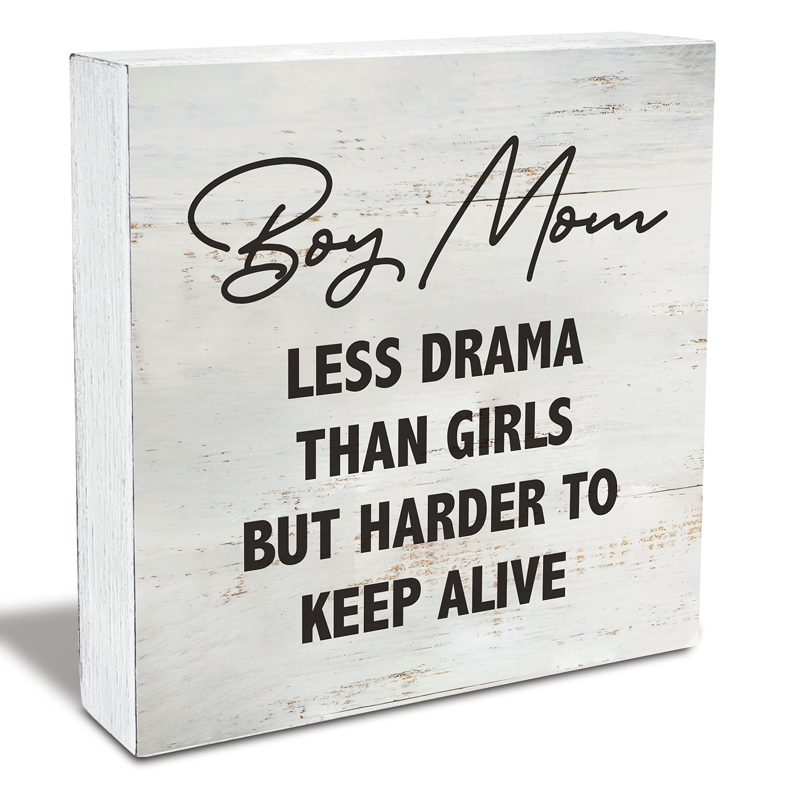 Boy Mom Less Drama Than Girls But Harder to Keep Alive Wood Box Sign ...