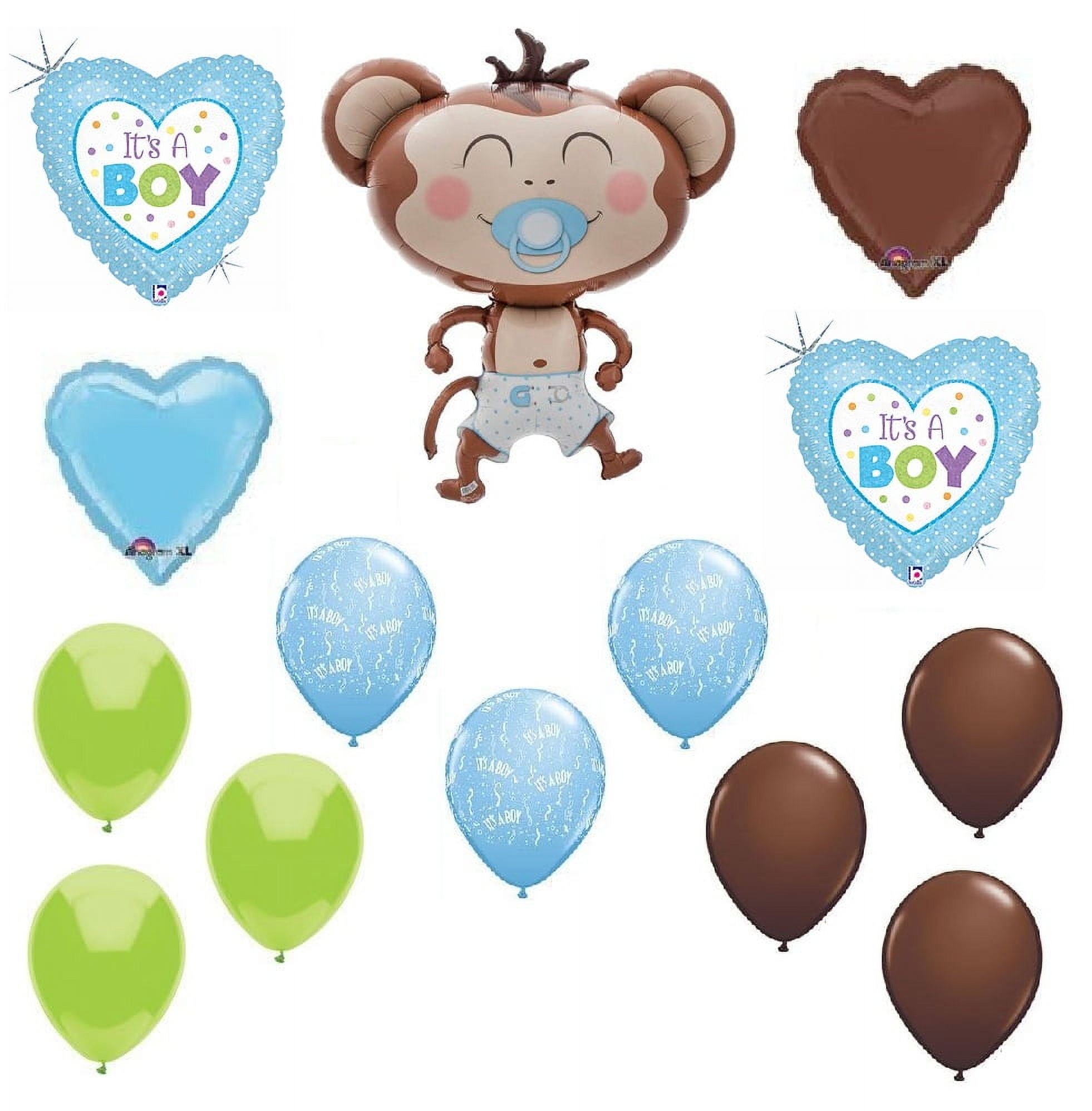 It's a Boy Monkey Pacifier Diaper 14 Piece Jungle Safari Baby Shower ...