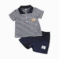 Boy Outfit Summer Clothes Toddler Striped Button Down Short Sleeve T ...