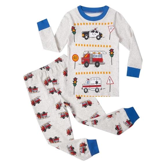 Boy Outfits Sets Girls Cartoon Pattern Kids Pants 2 Piece Long Sleeve ...