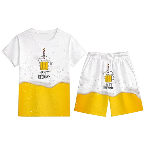 Boy Outfits Sets Girls Festival Print Short Sleeve Short Pants Party ...