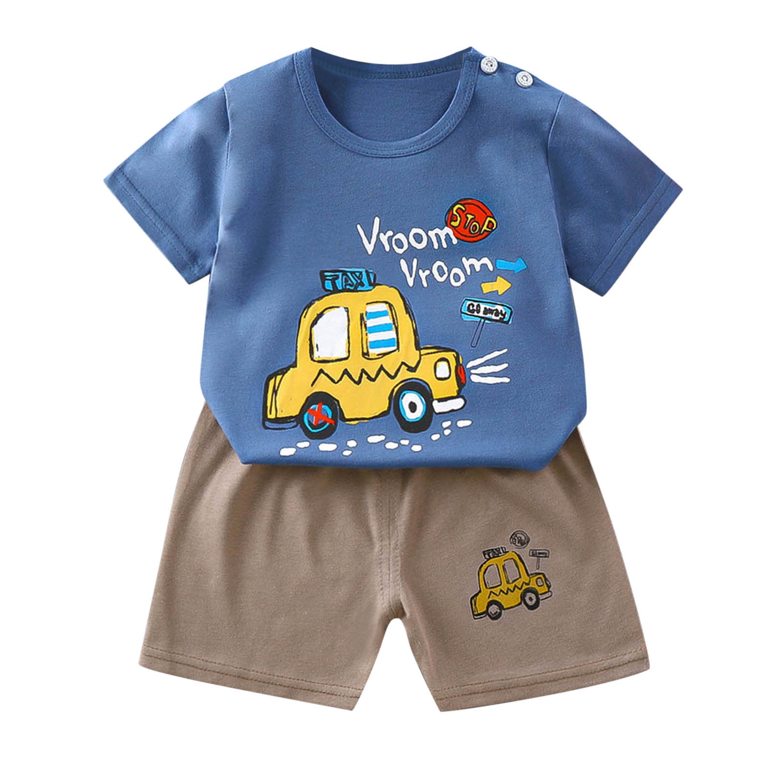 Boy Outfits Summer Short Sleeved T Shirt And Shorts Sets Two Piece Boys ...
