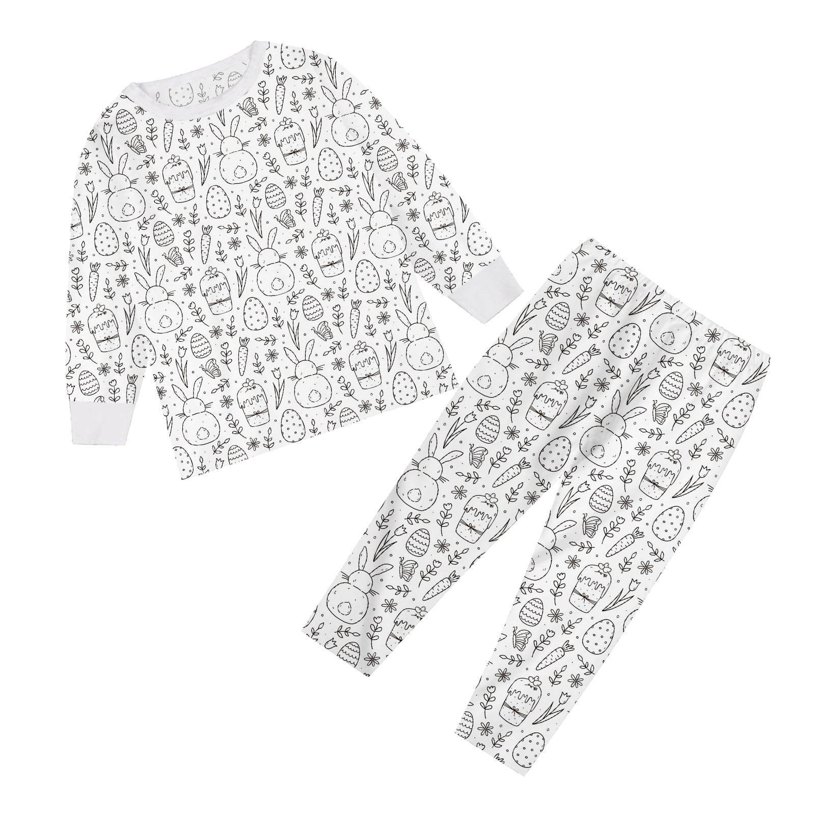 Boy Pajamas Toddler Baby Soft Pajamas Cartoon Prints Long Sleeves Kids ...