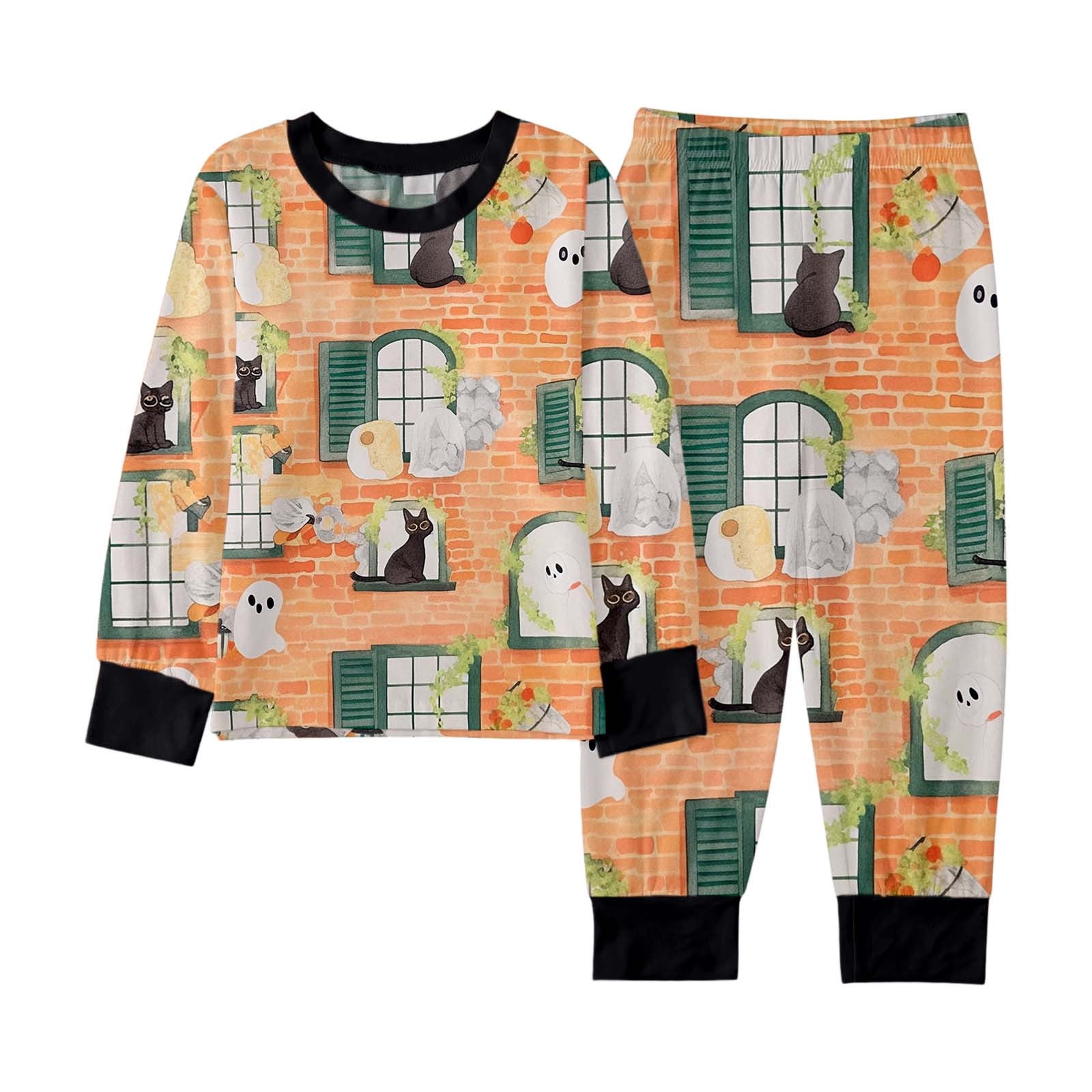 Boy Pajamas Window Print Sleepwear Toddler Kids 2 Piece Long Sleeve ...
