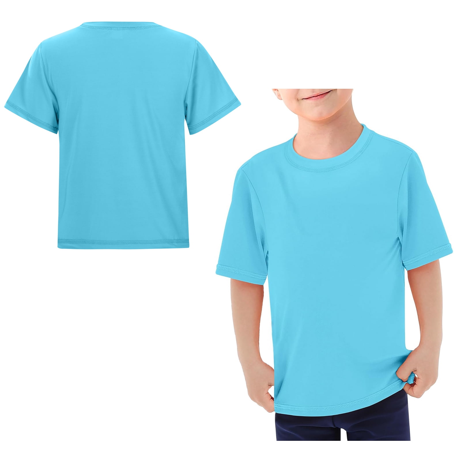 Boy Rash Guard Swim Shirt Short Sleeve Sun Protection Shirt Boys Swim ...