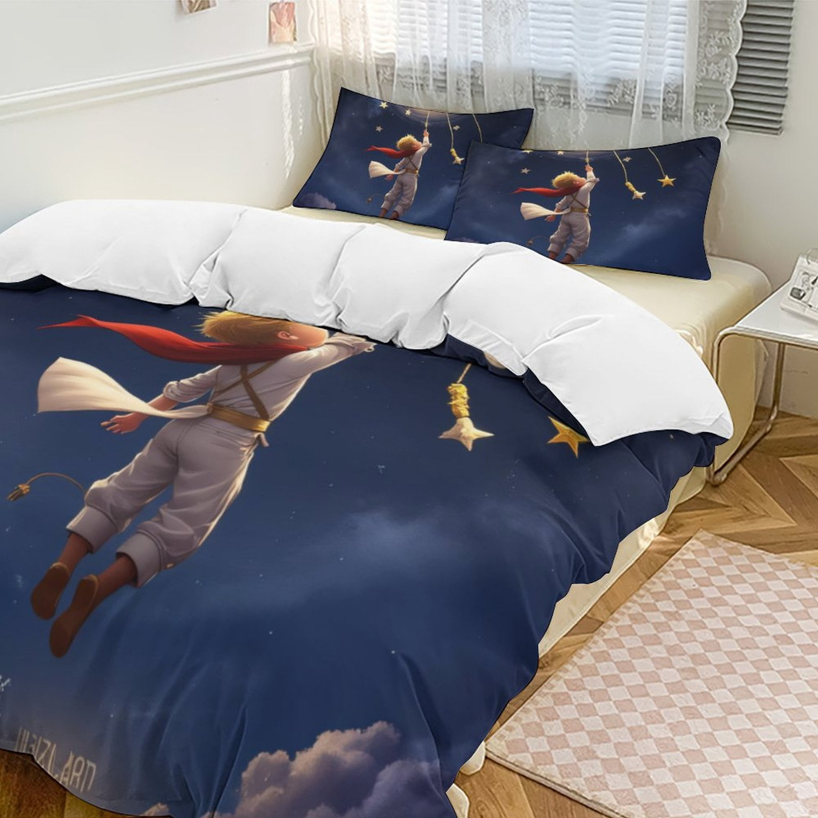 Boy Reaching for The Stars Duvet Cover Set Bedding Set Polyester Quilt ...
