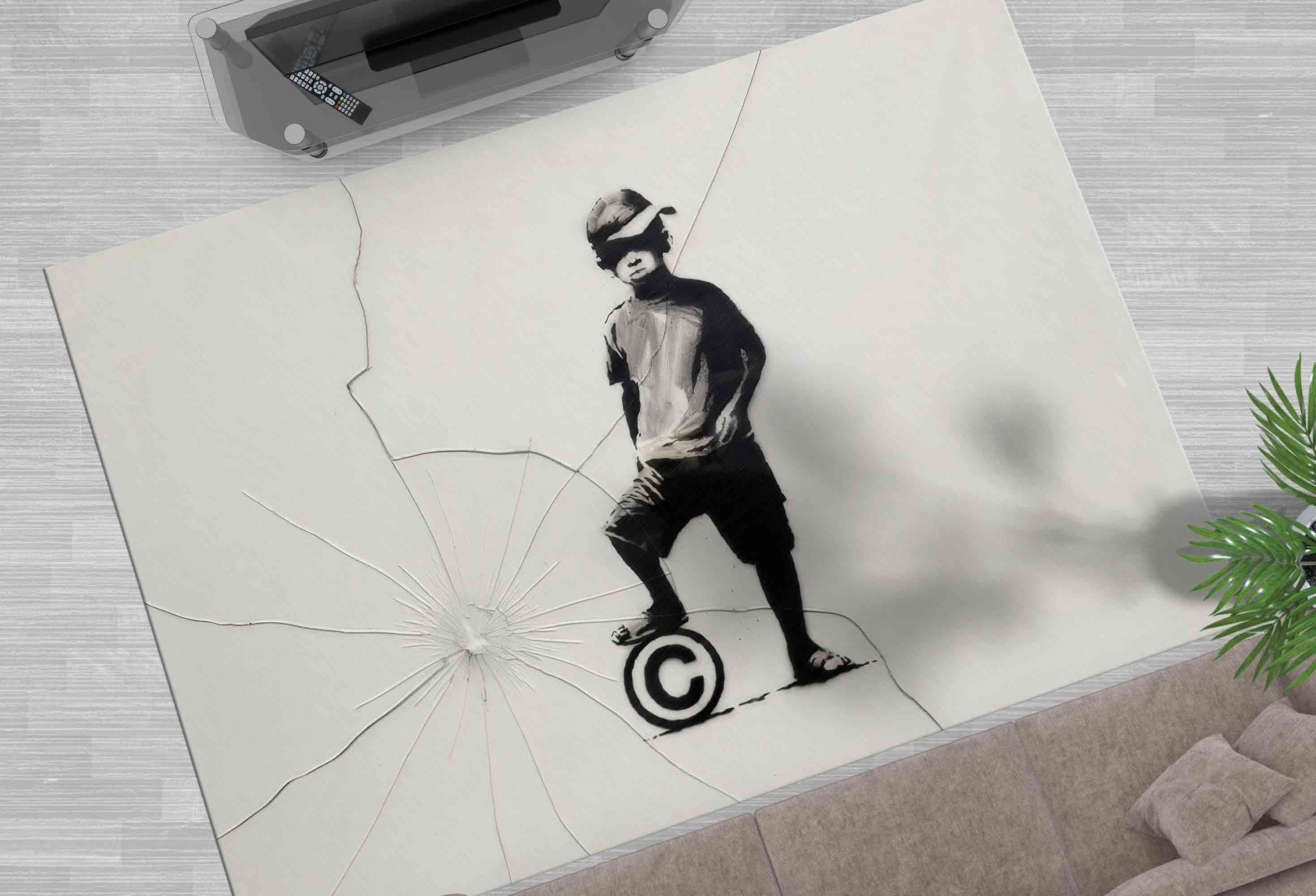 Boy Room Rugs, 3D Printed Rug, Ball And Boy Rugs, Thin Rugs, Abstract ...