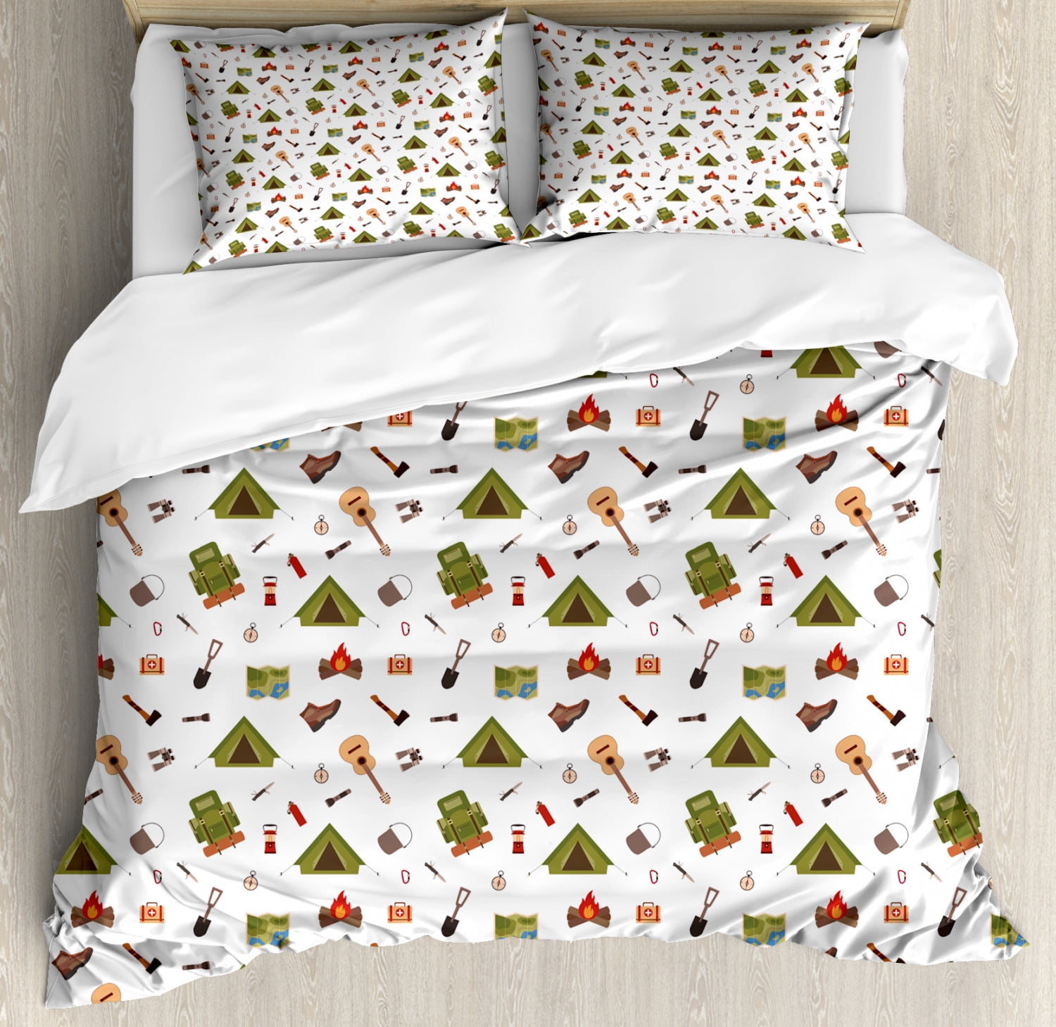 Boy Scout Duvet Cover Set Queen Size, Tent Campfire Backpack Hiking ...