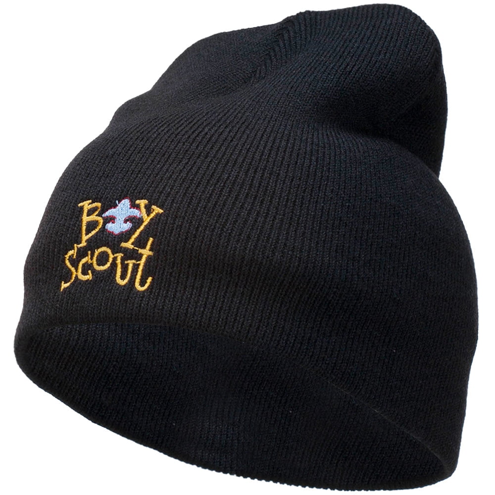 Boy Scout Logo Embroidered Short Beanie - Black OSFM - Walmart.com