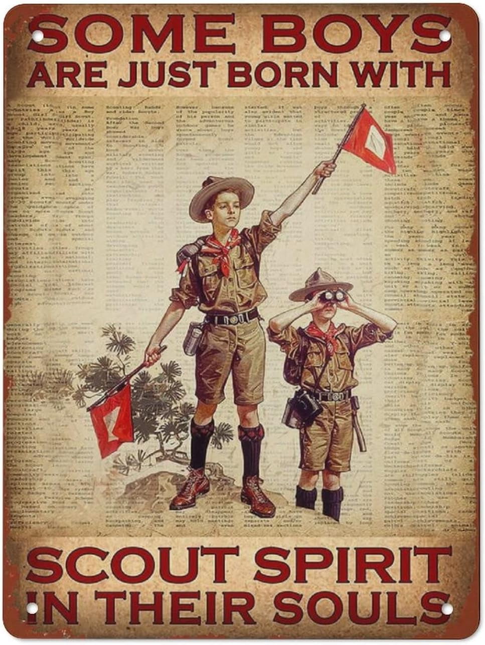 Boy Scout Poster Metal Tin Sign,Some Boys are Just Born with Scout ...
