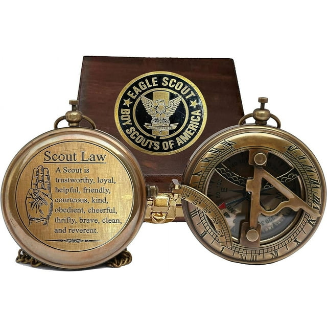 Eagle Scout Compass - Boy Scouts America, Leather Case & Wooden Box ...