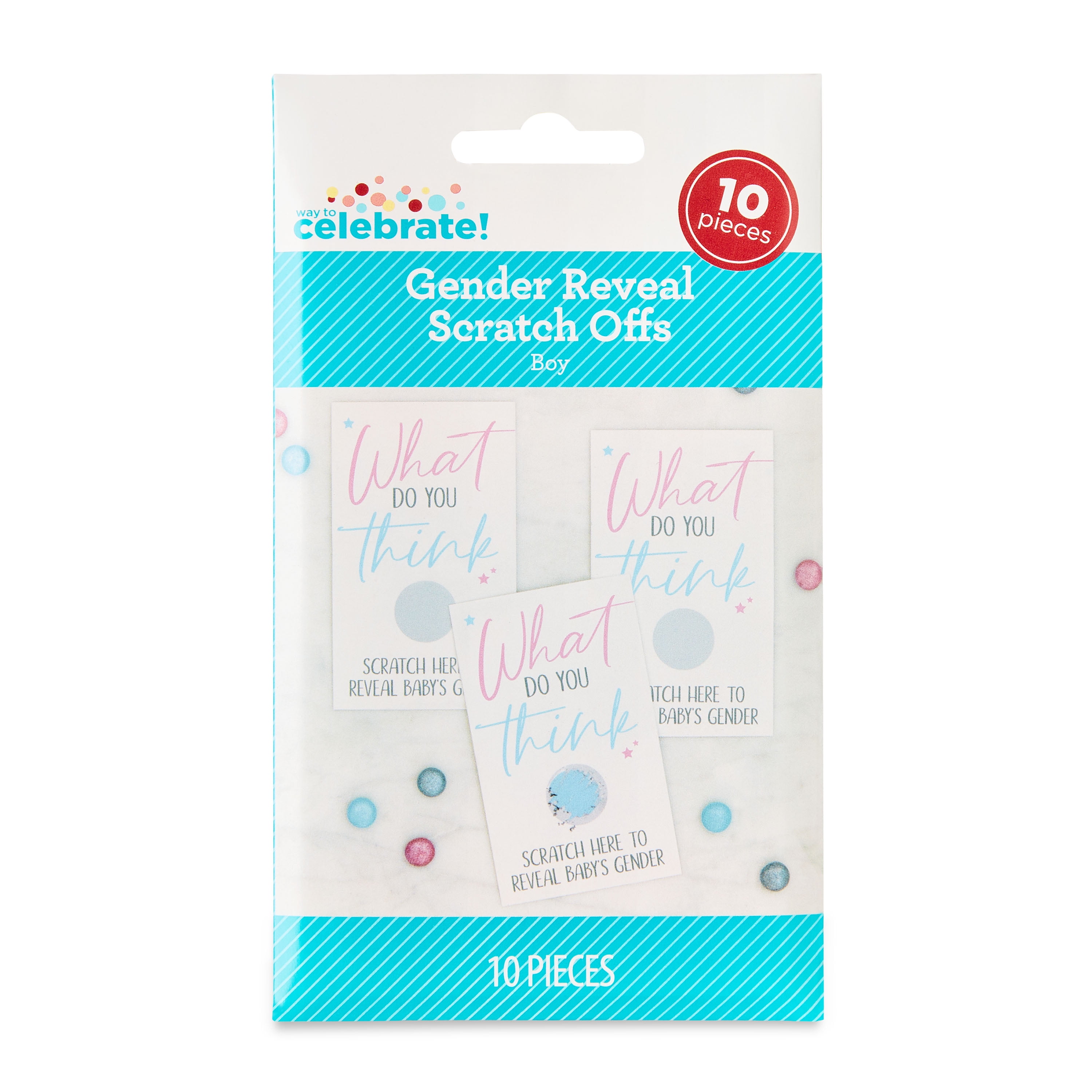 Way To Celebrate Boy Gender Reveal Scratch Offs, 10 Pieces, Interactive ...
