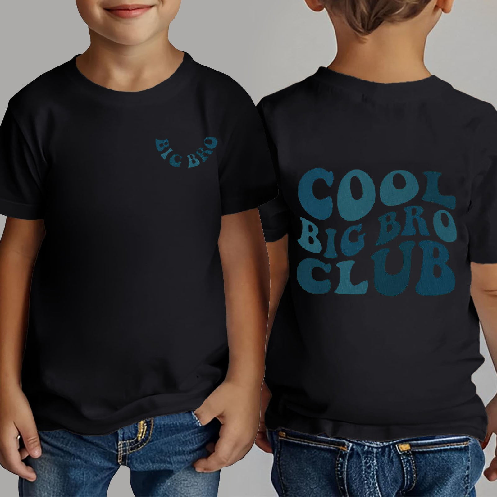 Boy Shirts Size 6-7Y Kids Big Brother Letter Print Short Sleeve ...