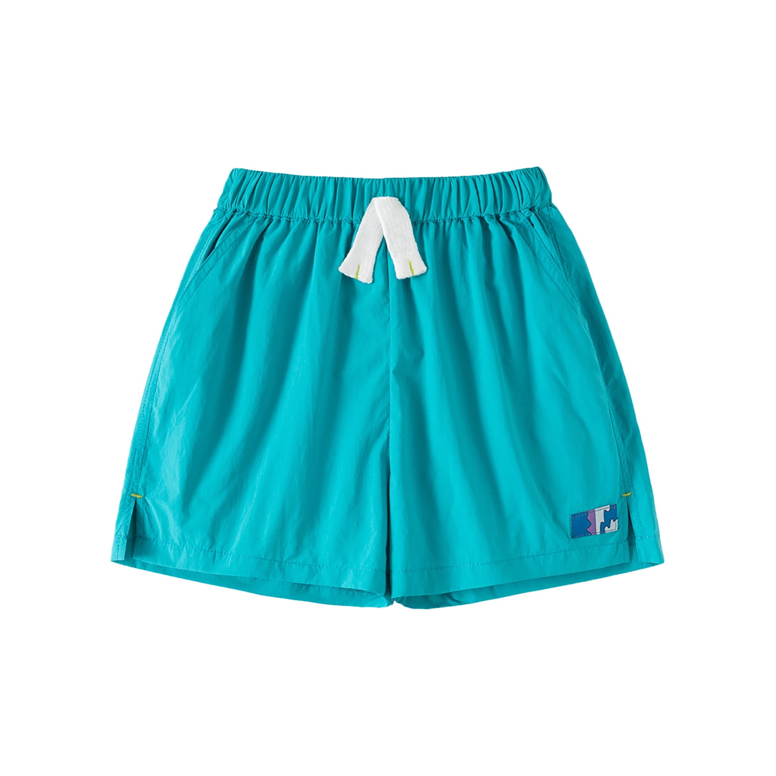 Boy Shorts Green Elastic Waist Drawstring Pull-On Boy Summer Shorts ...