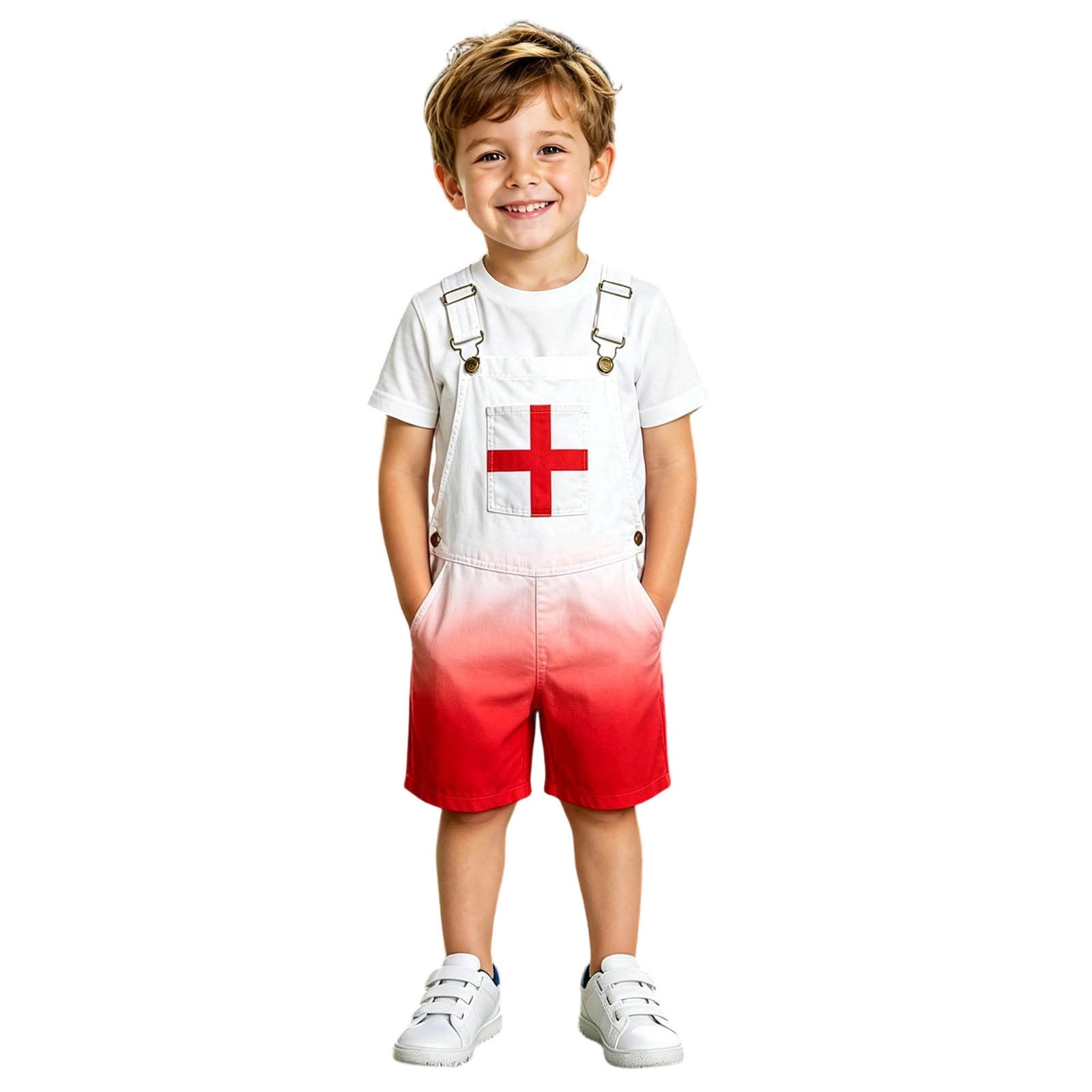 Boy Shorts Print Suspender Lightweight Comfortable Boys Holiday ...