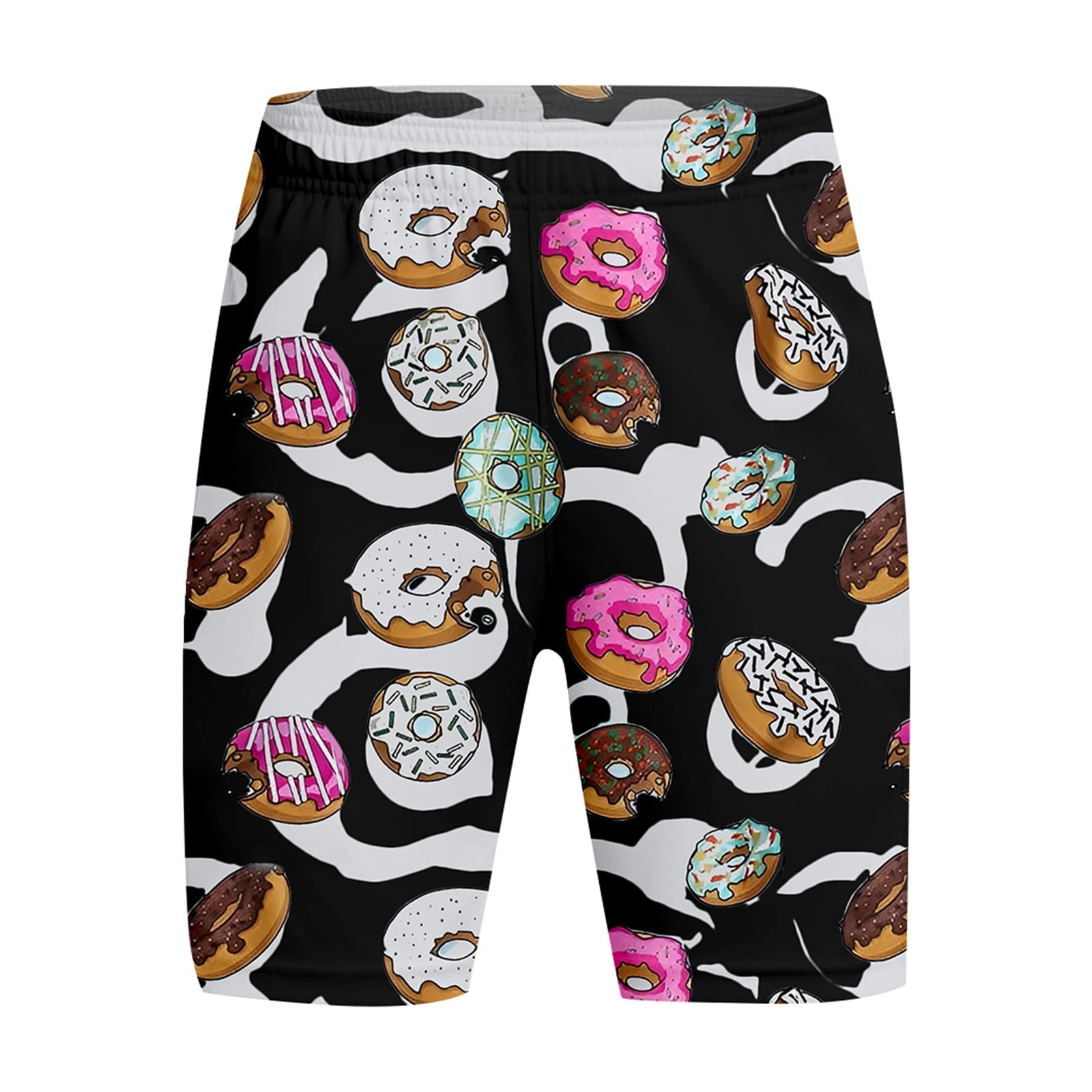 Boy Shorts Summer Shorts With Donut Print Elastic Waist Comfortable ...