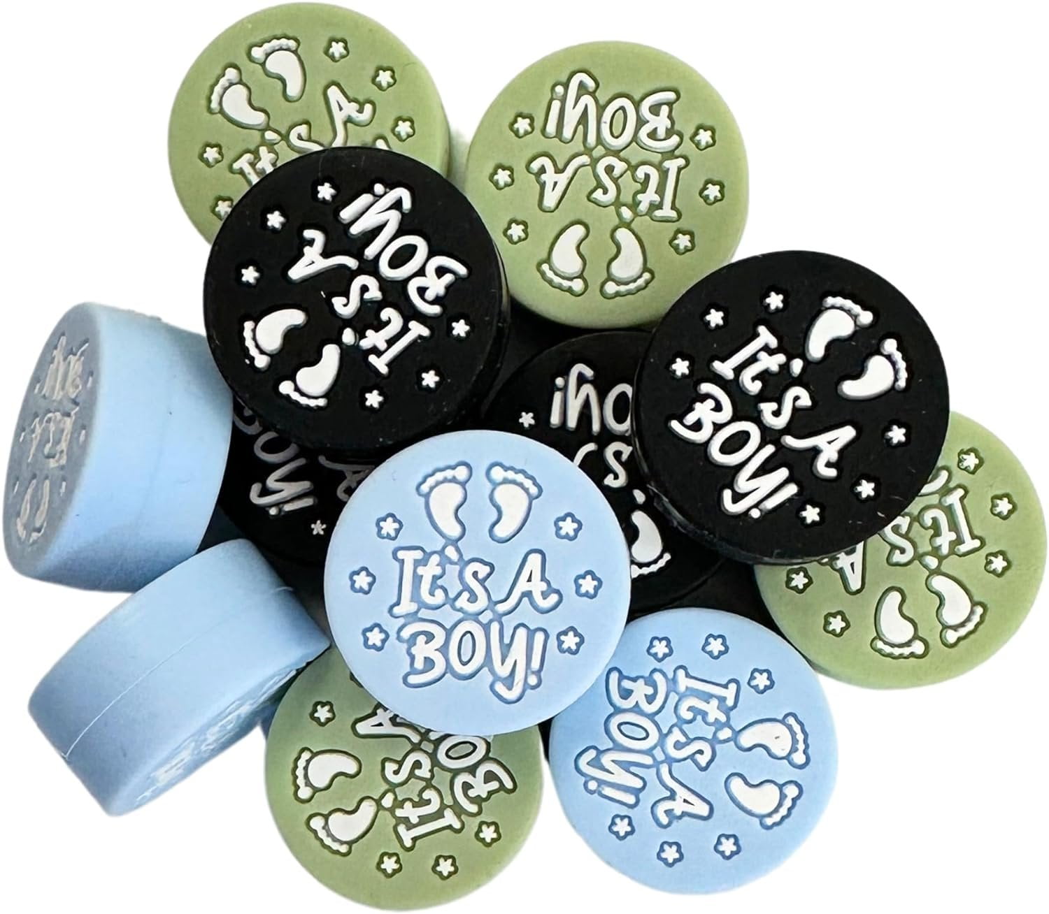 Its A Boy Silicone Focal Bead Set 12 Pc Mixed Pack 3 Color Gender ...