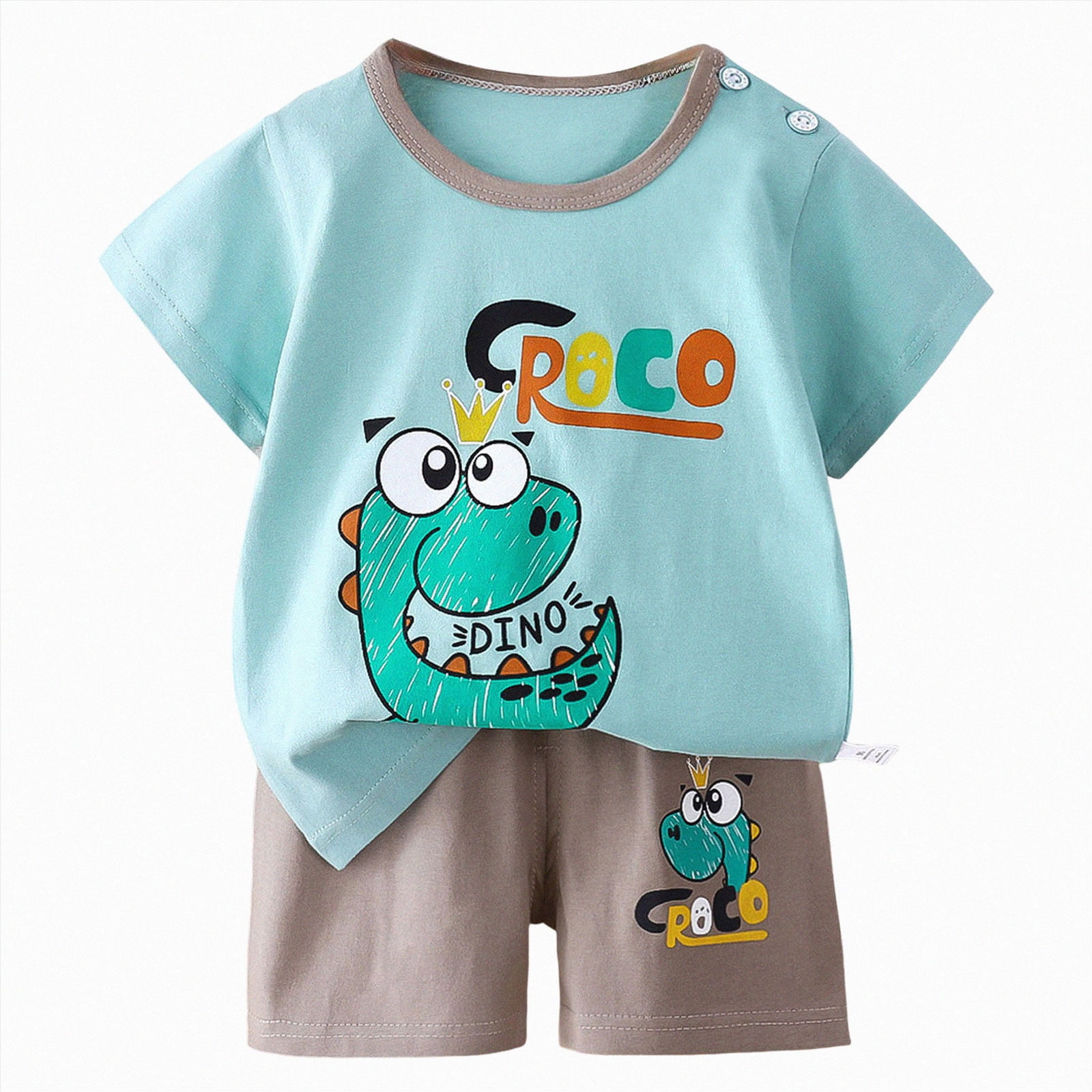 Boy Summer Outfits Casual Two Piece Beach Short Sleeve T Top Shorts ...