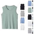 Boy Tank Tops Sleeveless Solid Color Crew Neck Vest Breathable Moisture ...