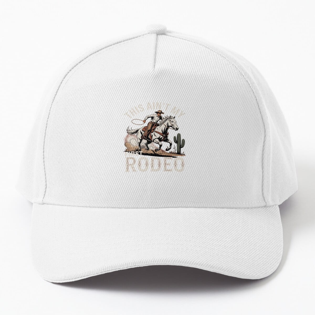 Boy This Aint My First Rodeo Cowboy Bucking Bronco Baseball Cap ...