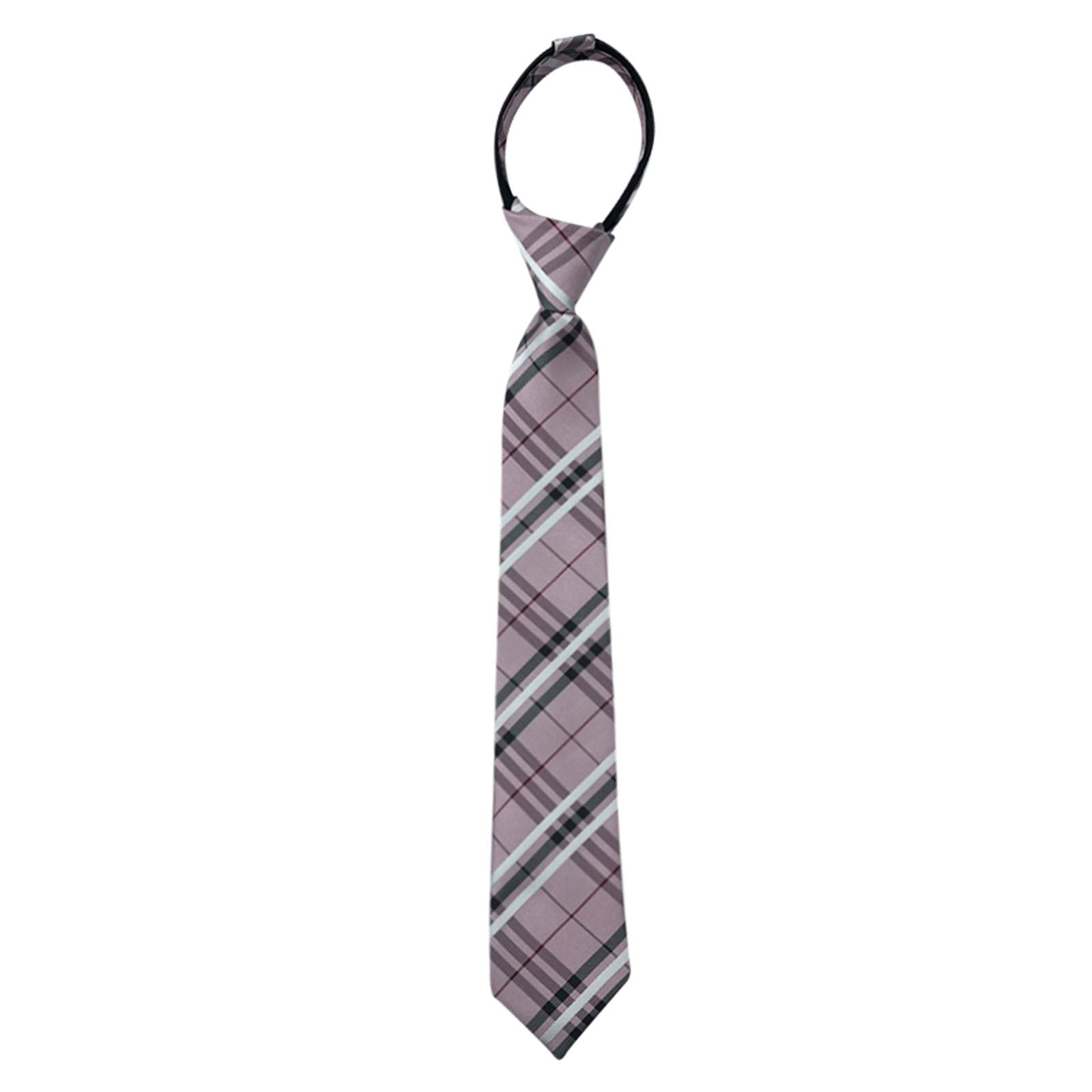 Boy Tie Striped Pre-Tied Plaid Kid Necktie Adjustable Woven Formal ...