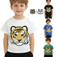 Boy Tiger Panda T Shirt Glitter Color Changing Graphic Kids Short ...