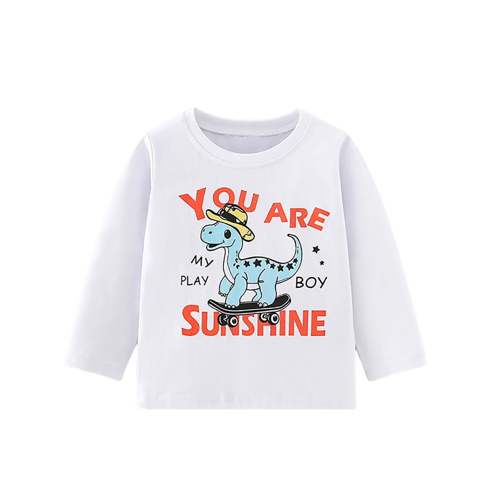 Boy Tops 5t Cute Print Long Sleeve Shirts for Toddler Boys Round Neck ...