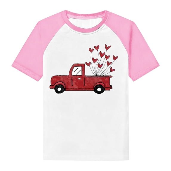 Boy Tops Size 10-12 Round Neck Letter Print Back To School Short Sleeve ...